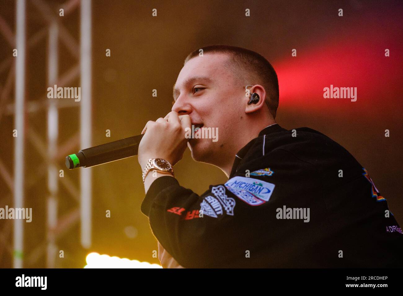 Roskilde, Denmark. 01st, July 2023. The British rapper Aitch performs a ...