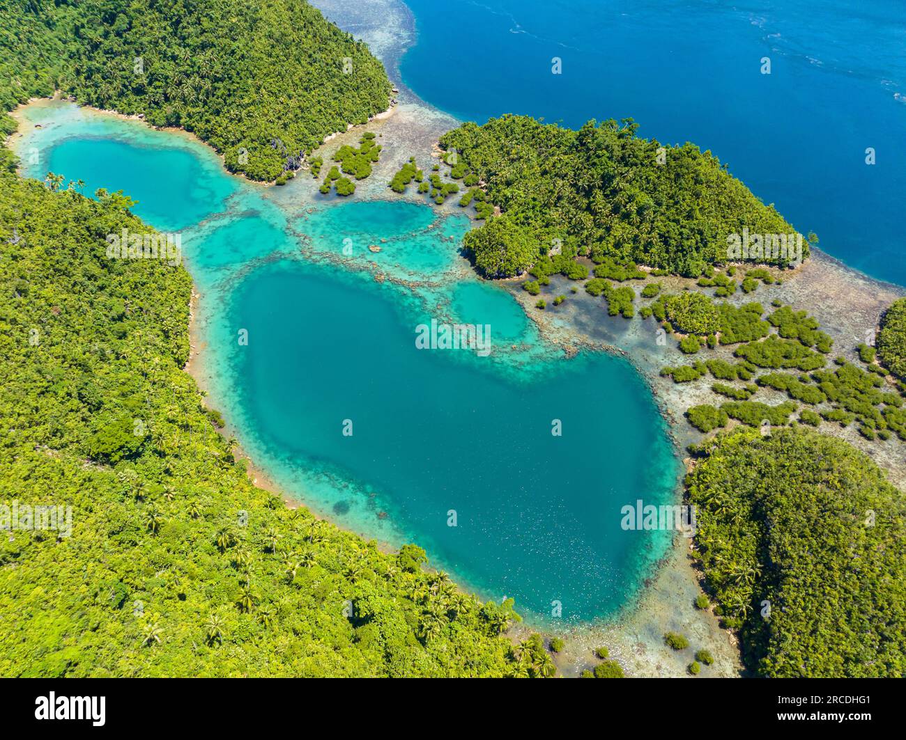 Tropical island with beautiful islets and turquoise lagoons. Mindanao ...
