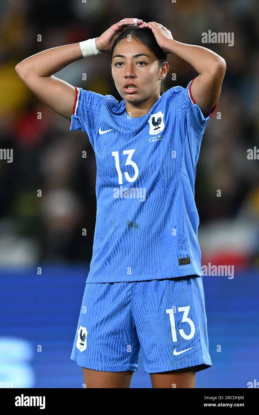 Melbourne, Australia. 14th July, 2023. Selma Bacha of France reacts ...