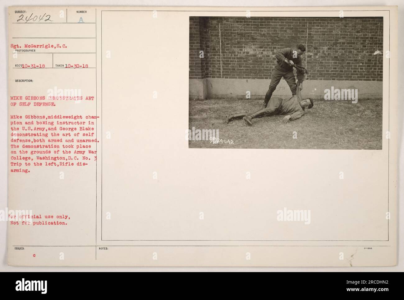 Sgt. McGarrigle took a photograph on October 30, 1918, at the Army War ...