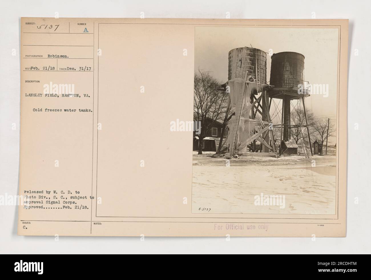 Soldiers at Langley Field, Hampton, VA facing the challenge of frozen ...