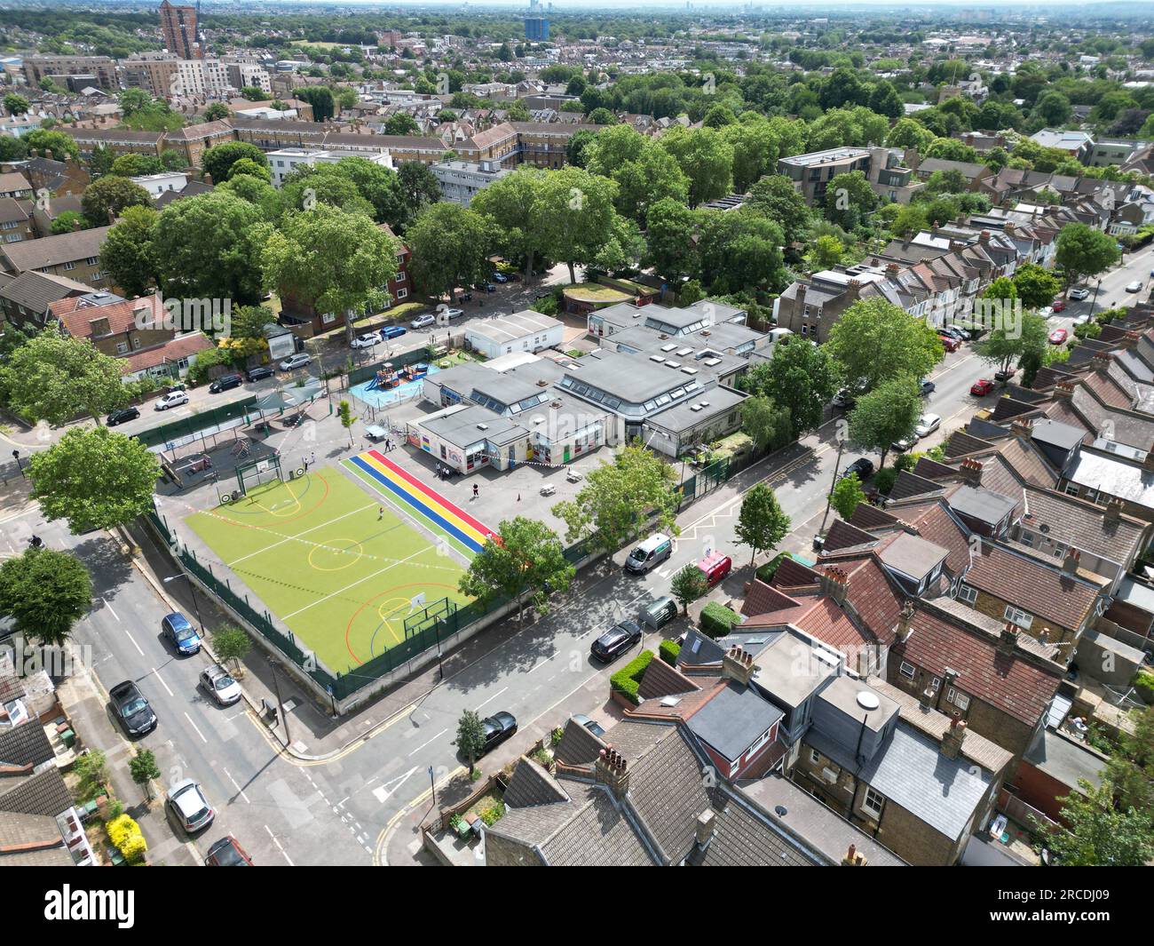 Emmanuel Community School Walthamstow London UK drone,aerial Stock ...