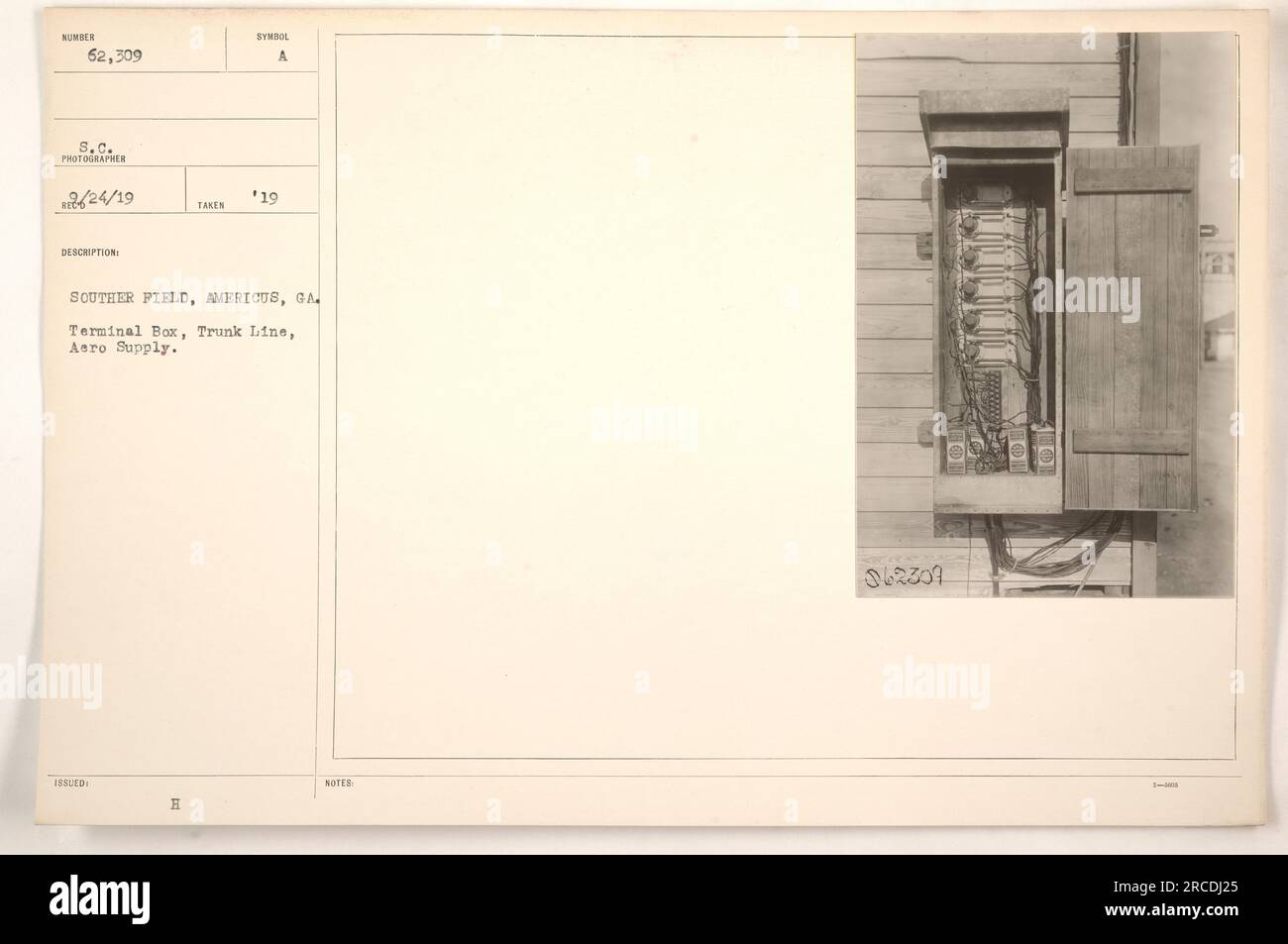 A photograph of the terminal box at Souther Field in Americus, Georgia ...