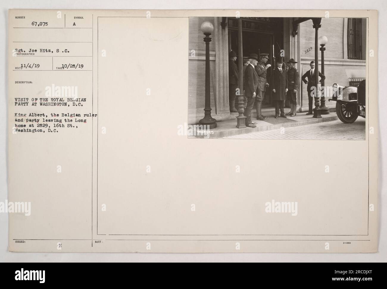 BELGIAN ROYAL PARTY IN WASHINGTON, D.C. - King Albert and members of ...