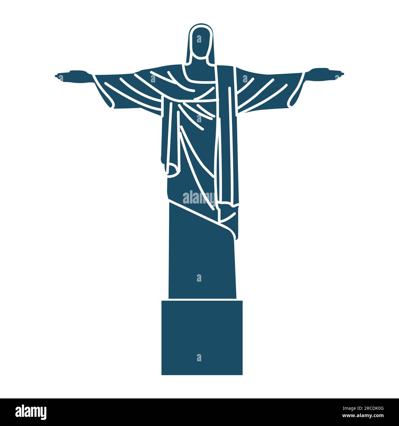 Christ the Redeemer statue icon on white background. Pictogram, icon ...