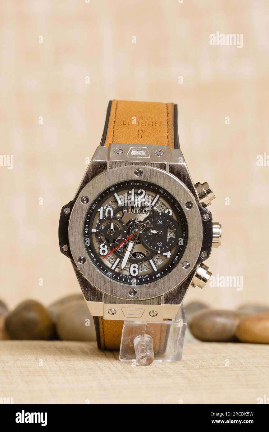 Hand Wrist Watch Time clock Designer classic stylish Stock Photo - Alamy