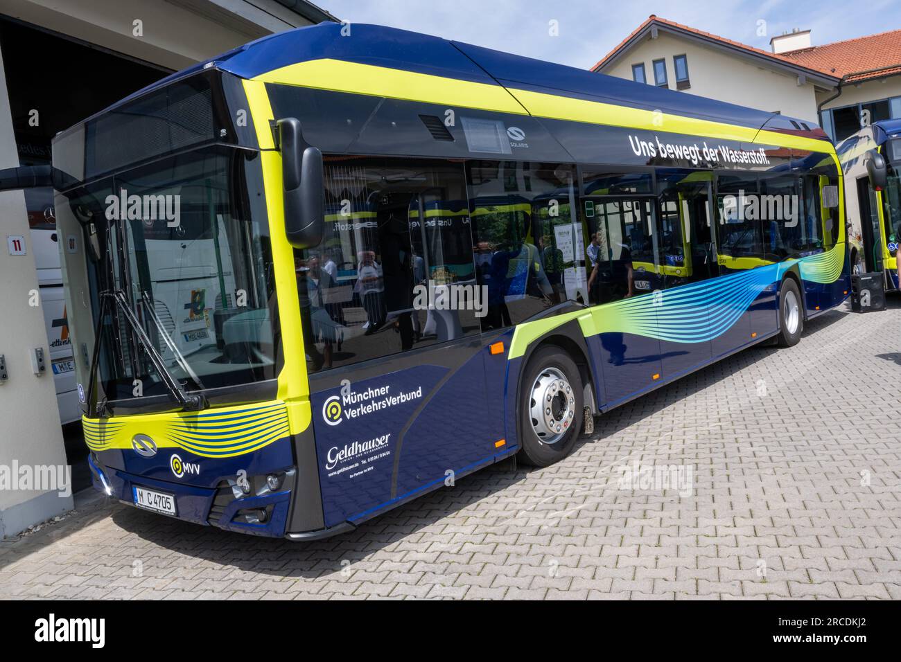 Ebersberg, Germany. 14th July, 2023. A hydrogen fuel cell bus for ...