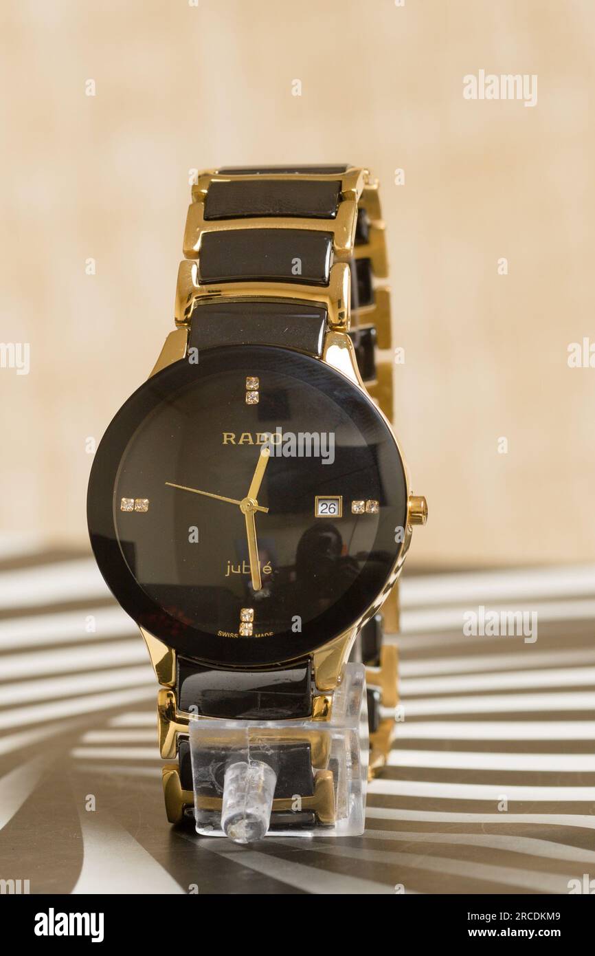 Hand Wrist Watch Time clock Designer classic stylish Stock Photo - Alamy