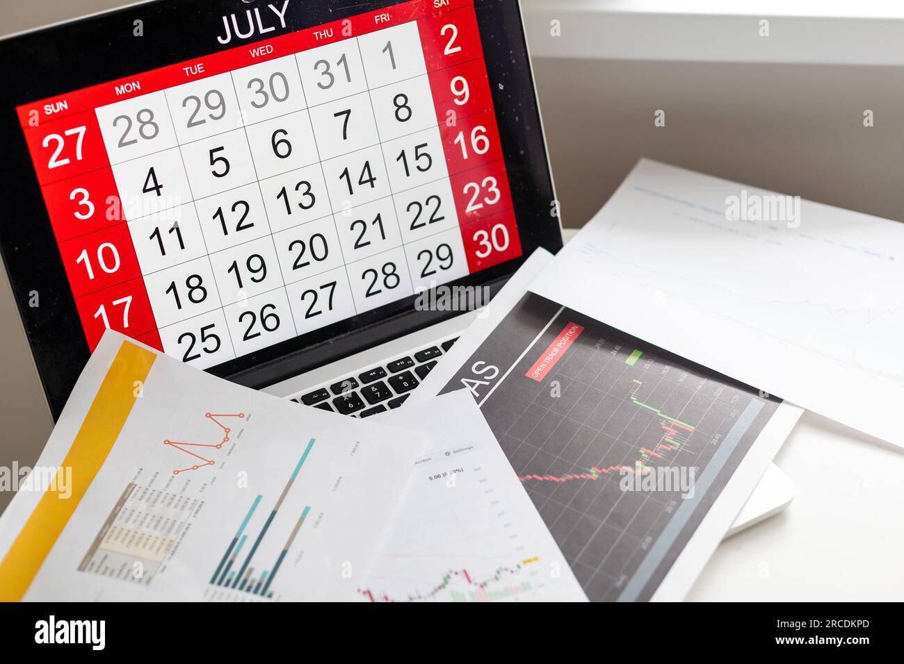 July Monthly Calendar Weekly Date Concept Stock Photo - Alamy