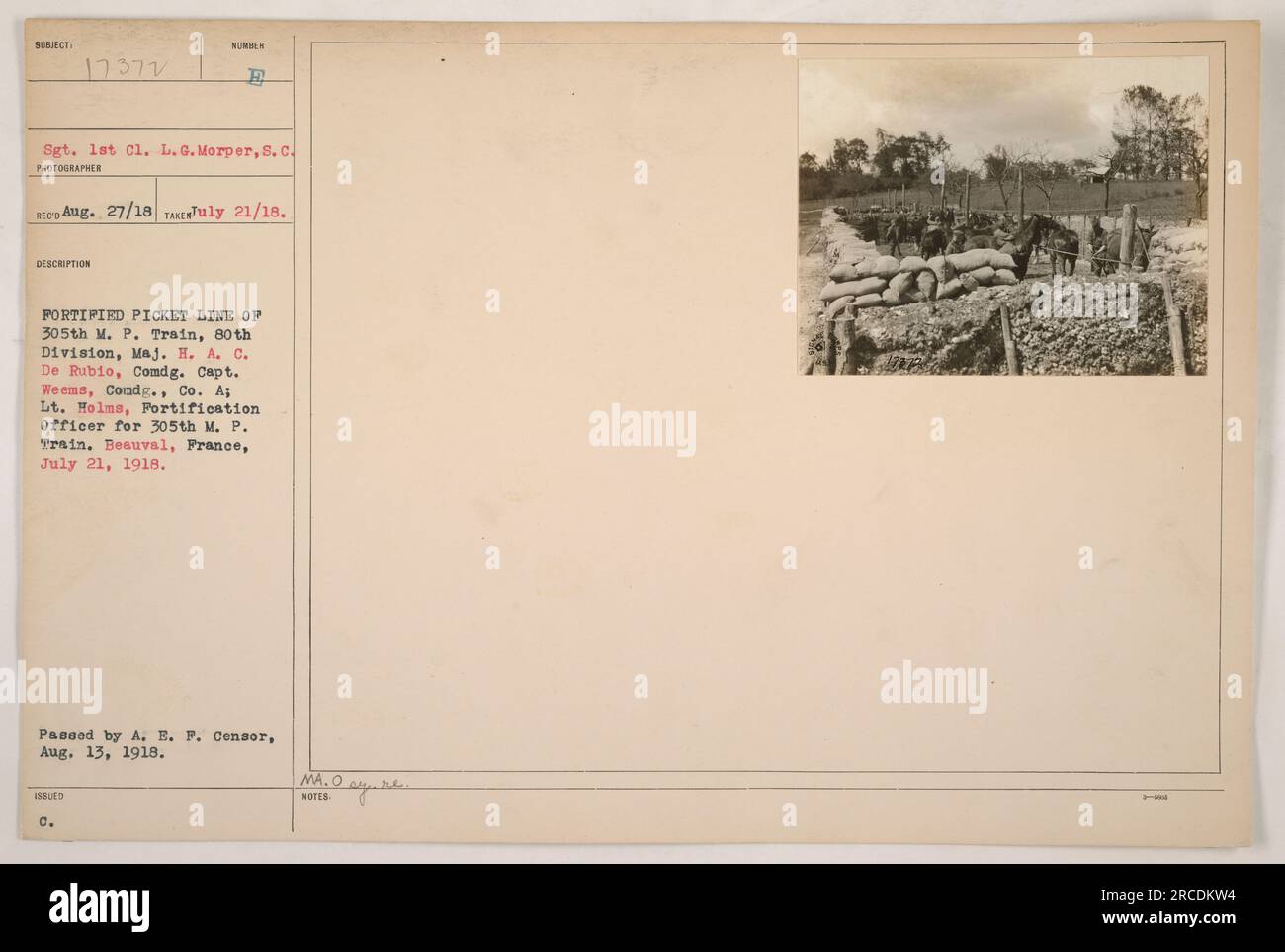 Sergeant 1st Class L.G. Morper is pictured in a fortified picket line ...