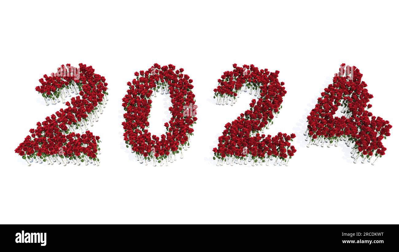 Concept conceptual set of beautiful blooming red roses bouquets forming ...