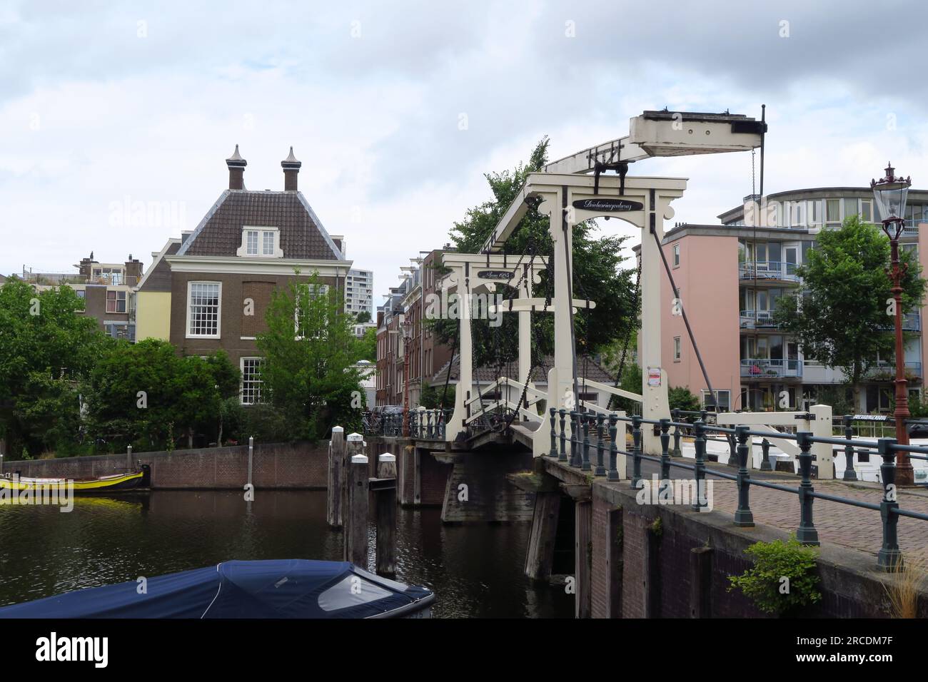 Drieharingenbrug, a double drawbridge in Amsterdam, The Netherlands. It ...