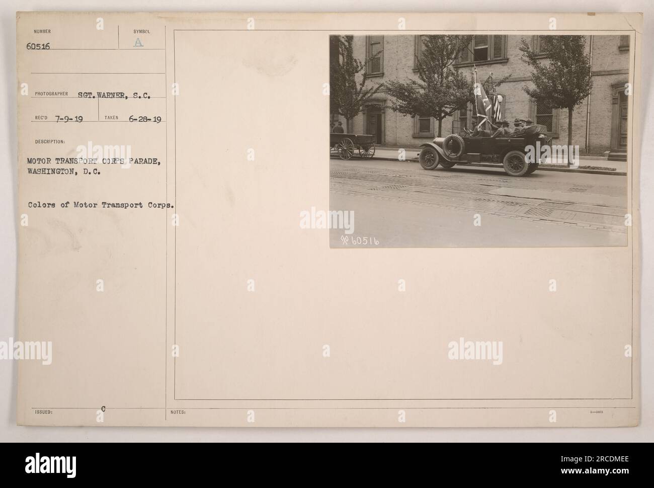 Motor Transport Corps parade in Washington, D.C. with the colors of the ...