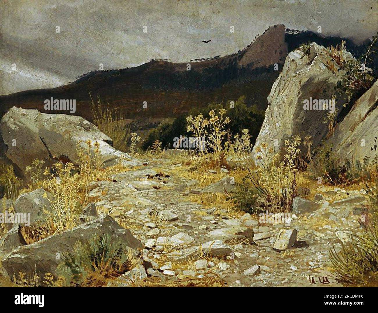 Mountain path. Crimea 1879 by Ivan Shishkin Stock Photo - Alamy