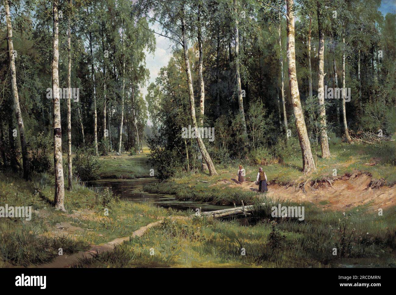 In The Birch Tree Forest 1883 by Ivan Shishkin Stock Photo - Alamy