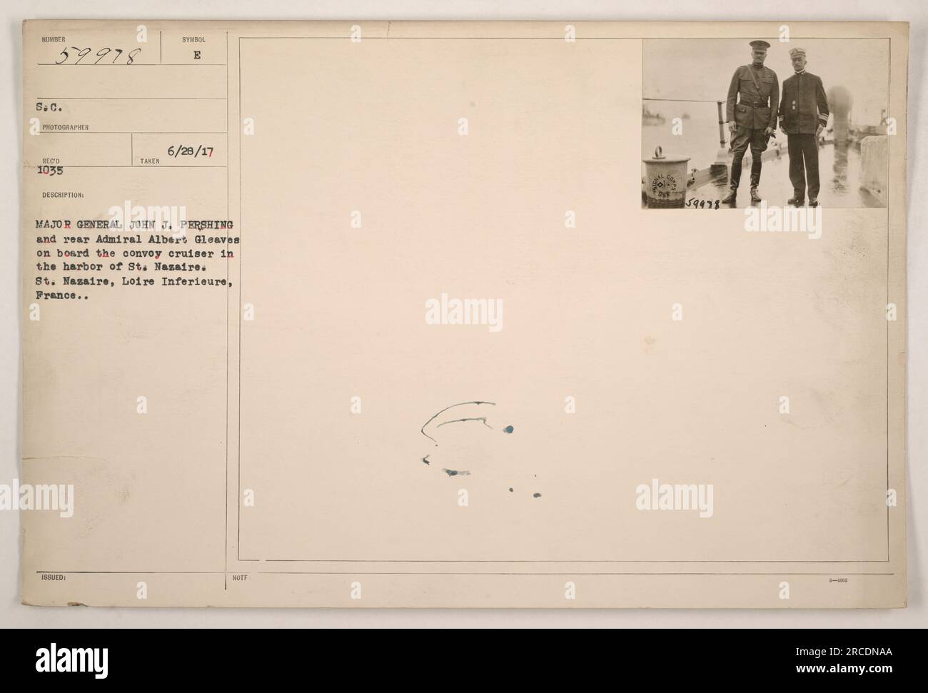 Major General John J. Pershing and Rear Admiral Albert Gleaves aboard ...