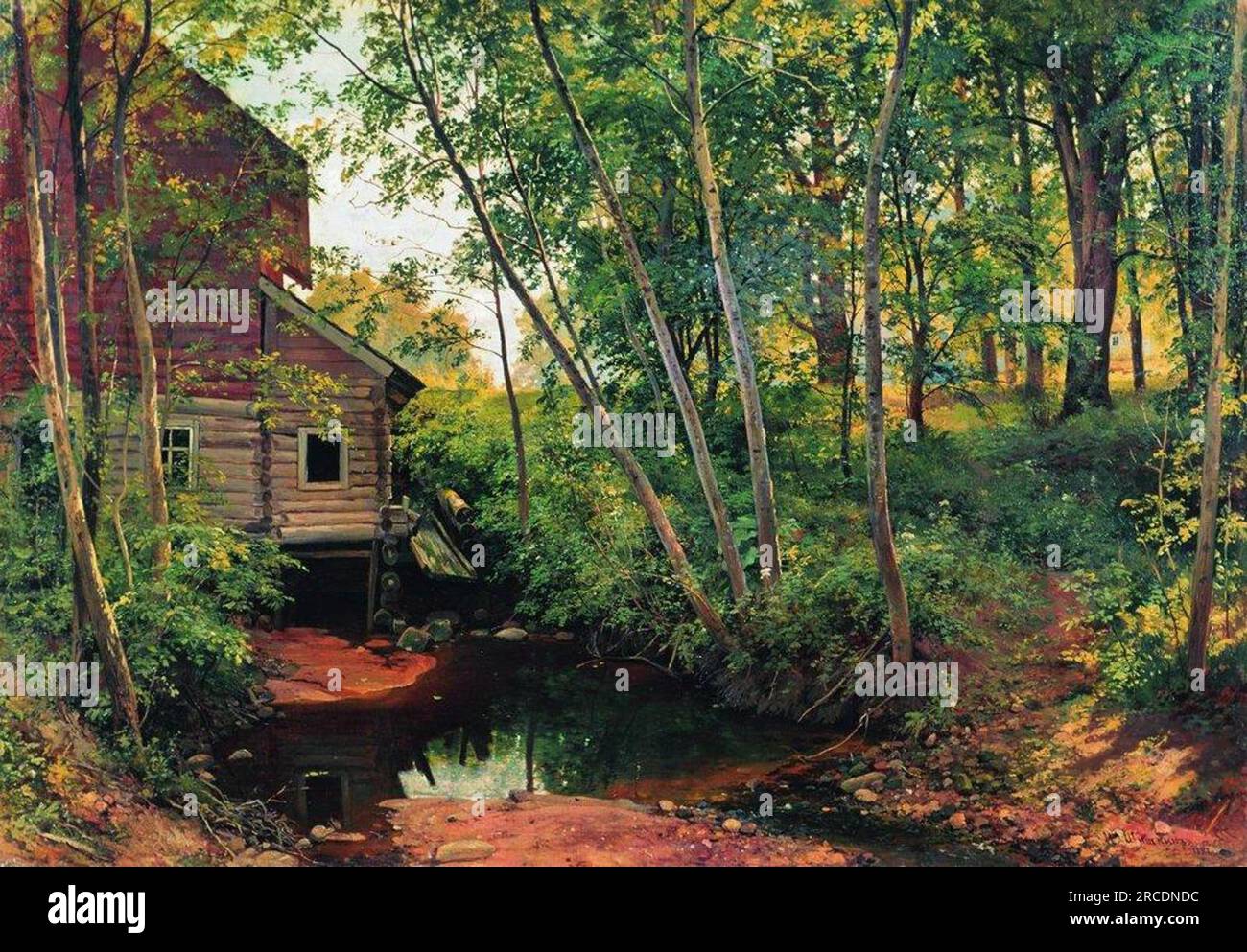 Mill in the forest. Preobrazhenskoe 1897 by Ivan Shishkin Stock Photo ...