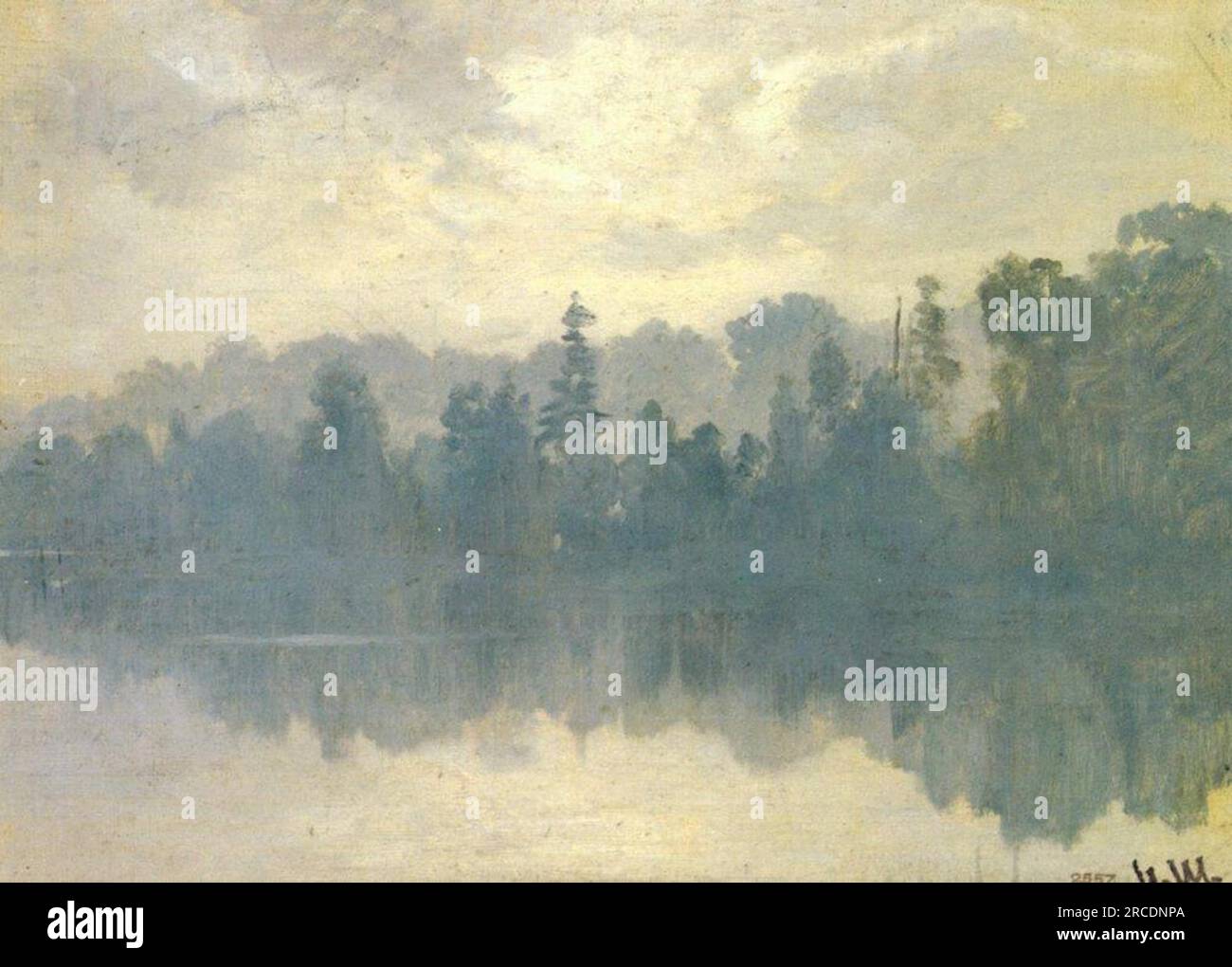 Krestovsky Island Shrouded in Mist by Ivan Shishkin Stock Photo - Alamy