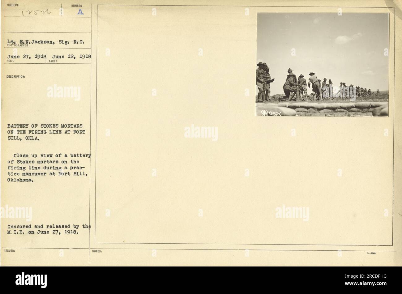 An image showing a battery of Stokes mortars on the firing line during ...