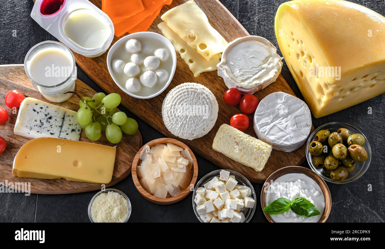 Cheese milk butter yogurt hi-res stock photography and images - Alamy