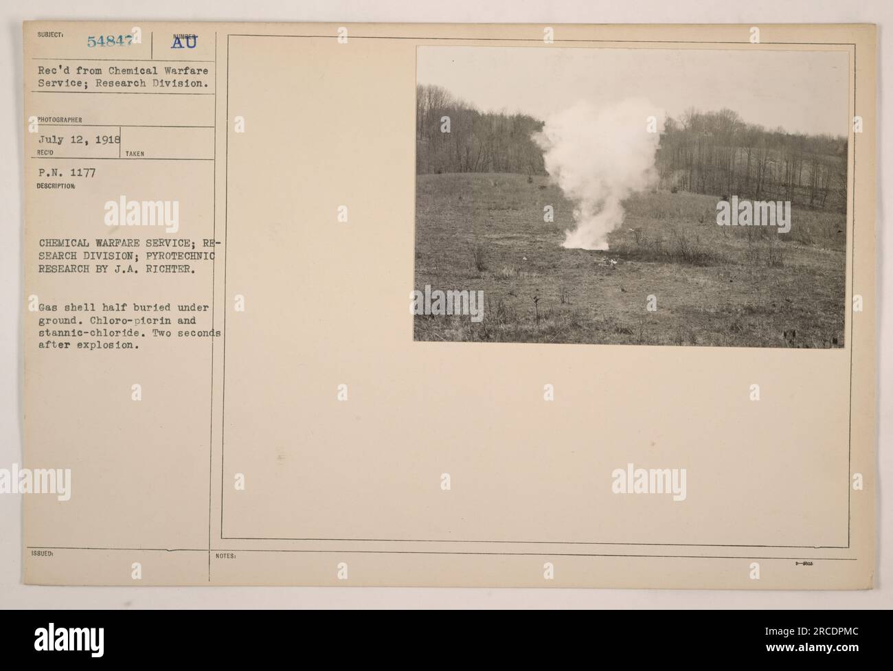 Chemical Warfare Service at the Research Division conducted pyrotechnic ...