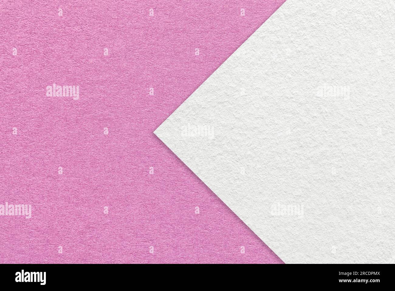 Texture of lilac paper background, half two colors with white arrow ...
