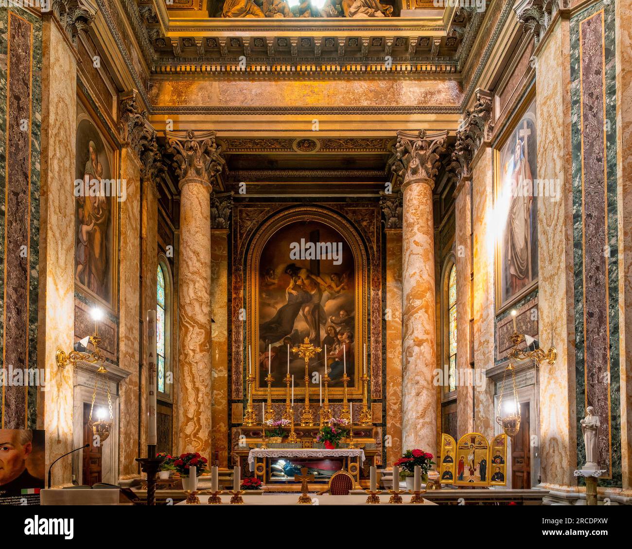 Interior of the Basilica of Saints John and Paul on the Caelian Hill ...