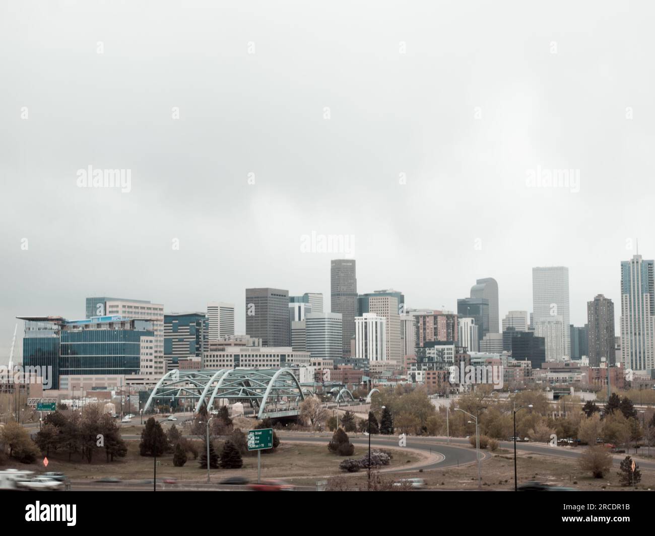 Denver downtown street view night hi-res stock photography and images ...