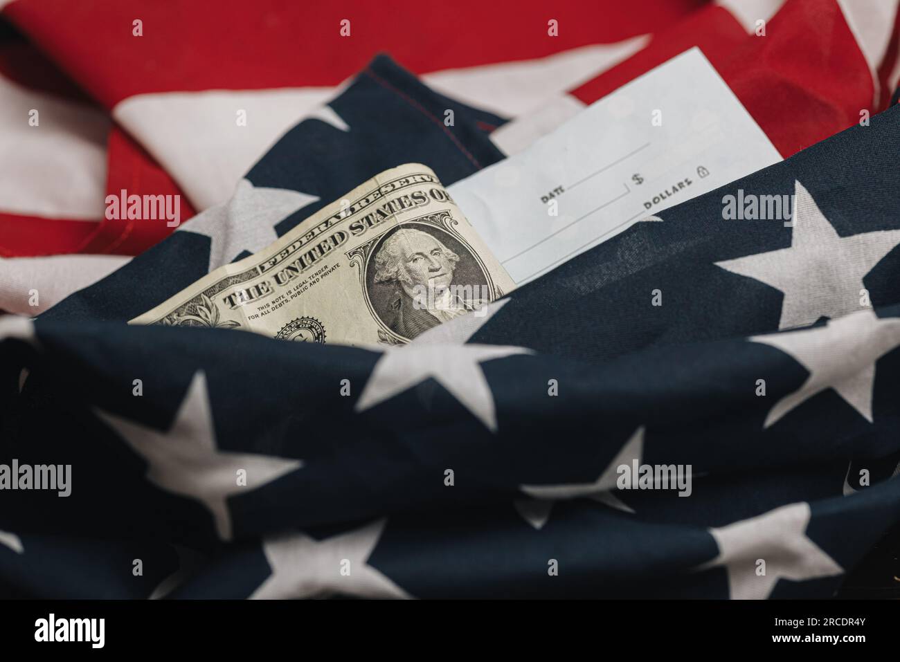 business and economic concept, Untied States dollar bill on an american ...