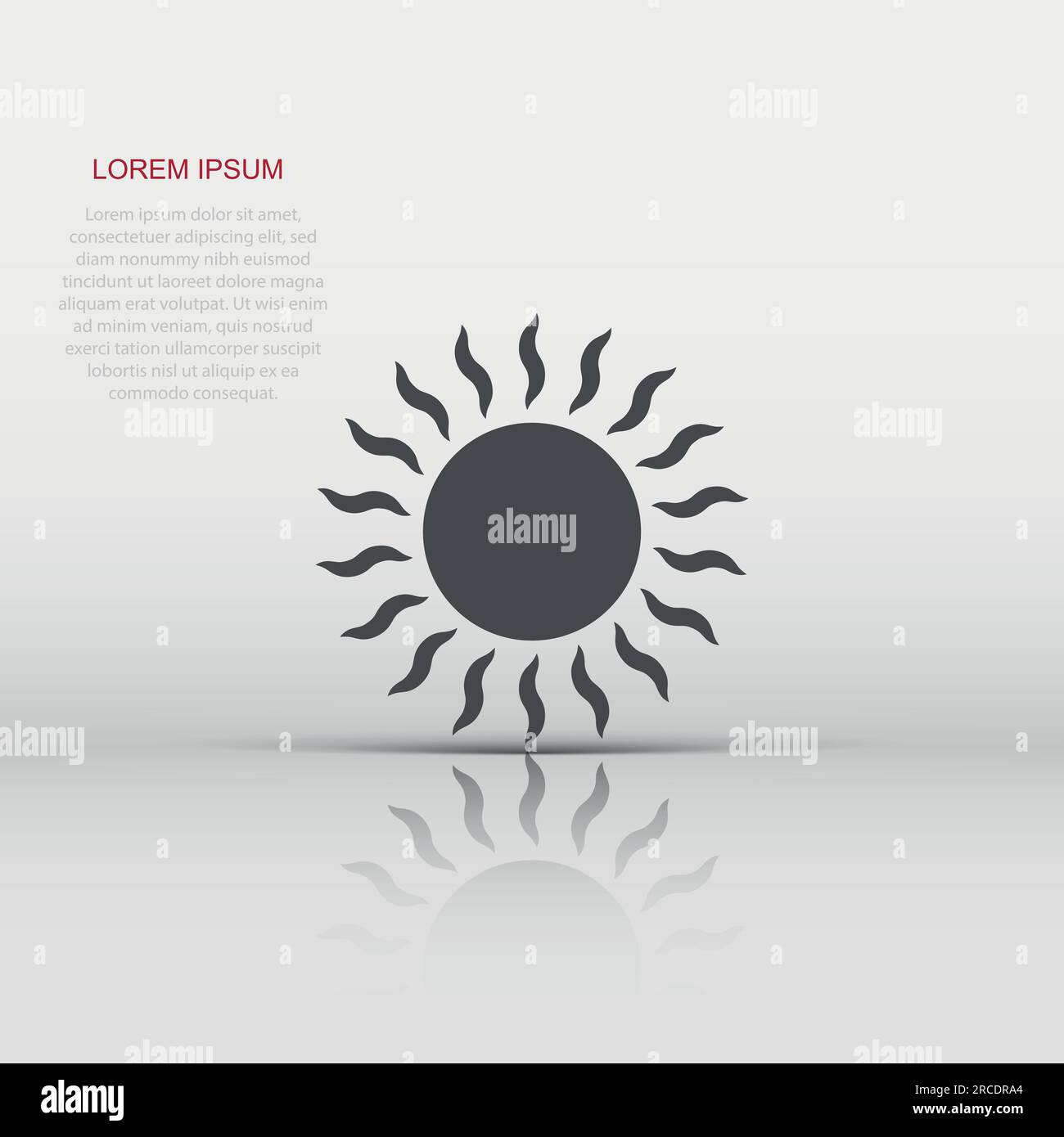 Sun icon in flat style. Sunlight sign vector illustration on white ...