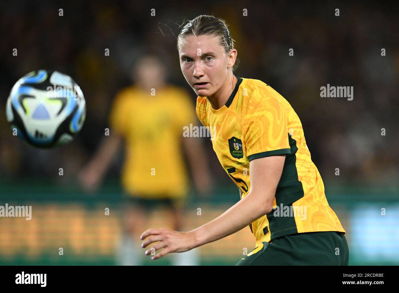 Melbourne, Australia. 14th July, 2023. Clare Hunt of the Matildas ...