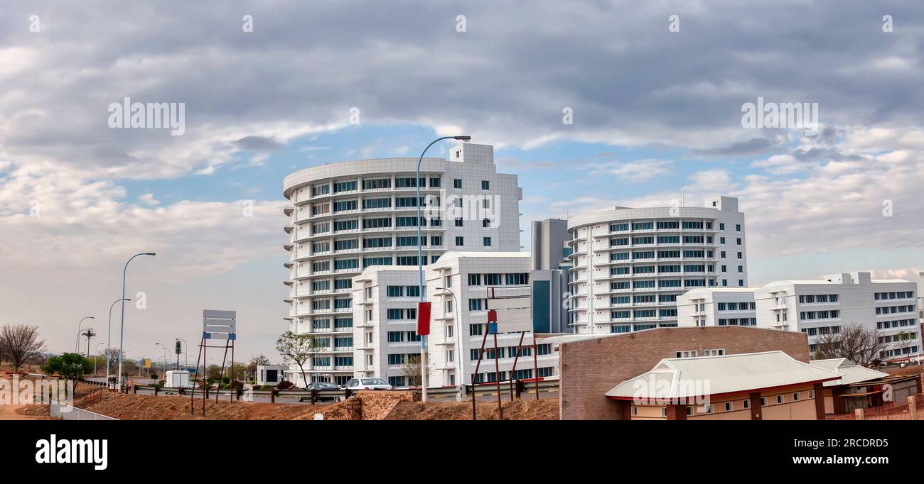 gaborone capital of botswana street view city center Stock Photo - Alamy