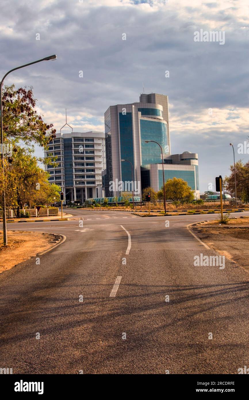 gaborone capital of botswana street view city center Stock Photo - Alamy