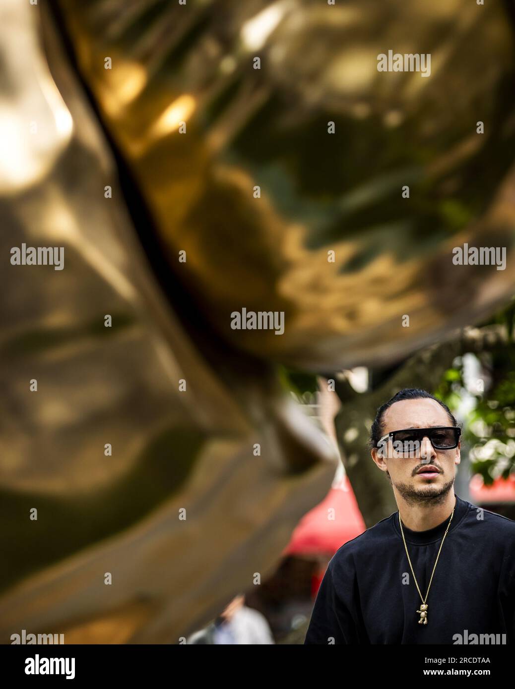 AMSTERDAM - Artist Joseph Klibansky during the installation of the ...