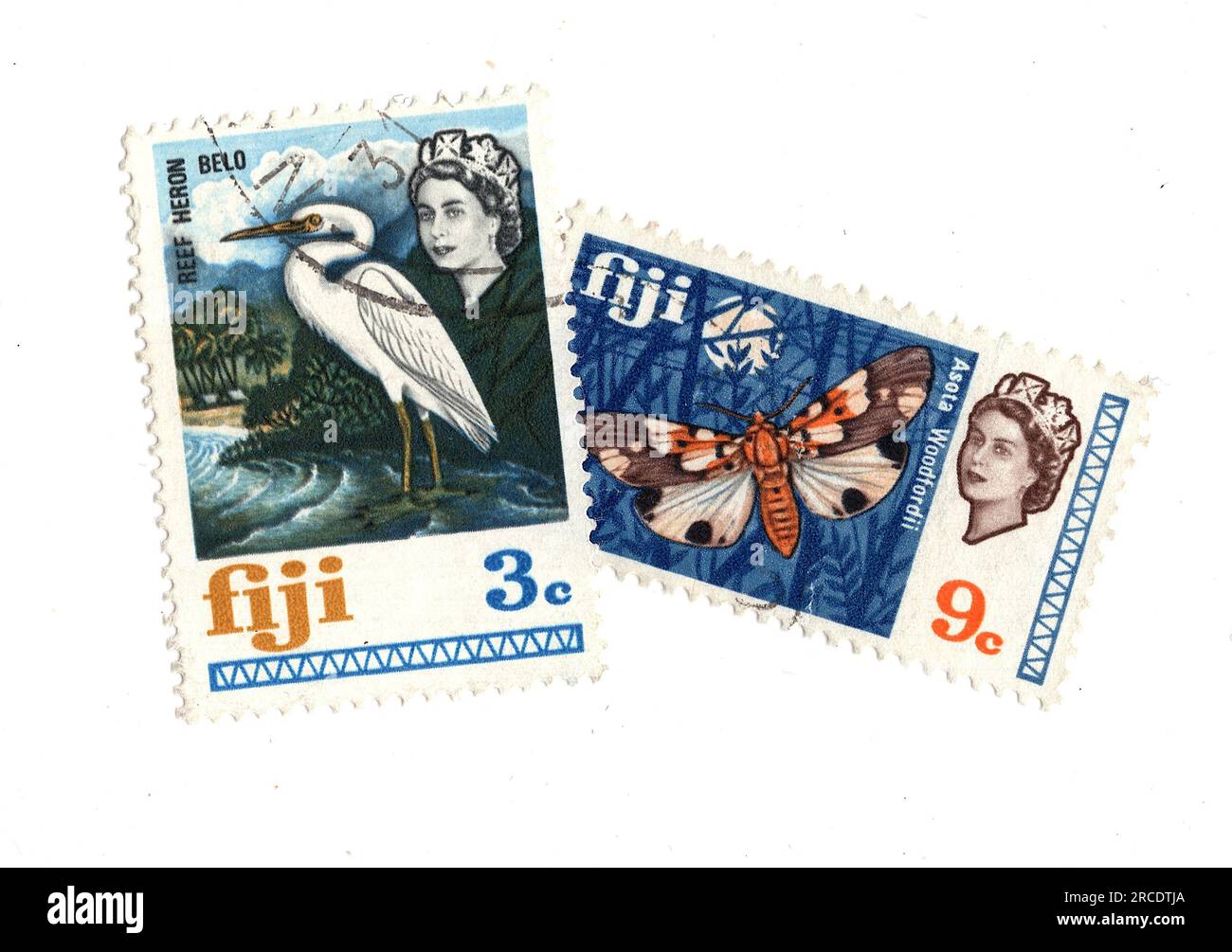 Vintage postage stamps from Fiji on a white background Stock Photo - Alamy