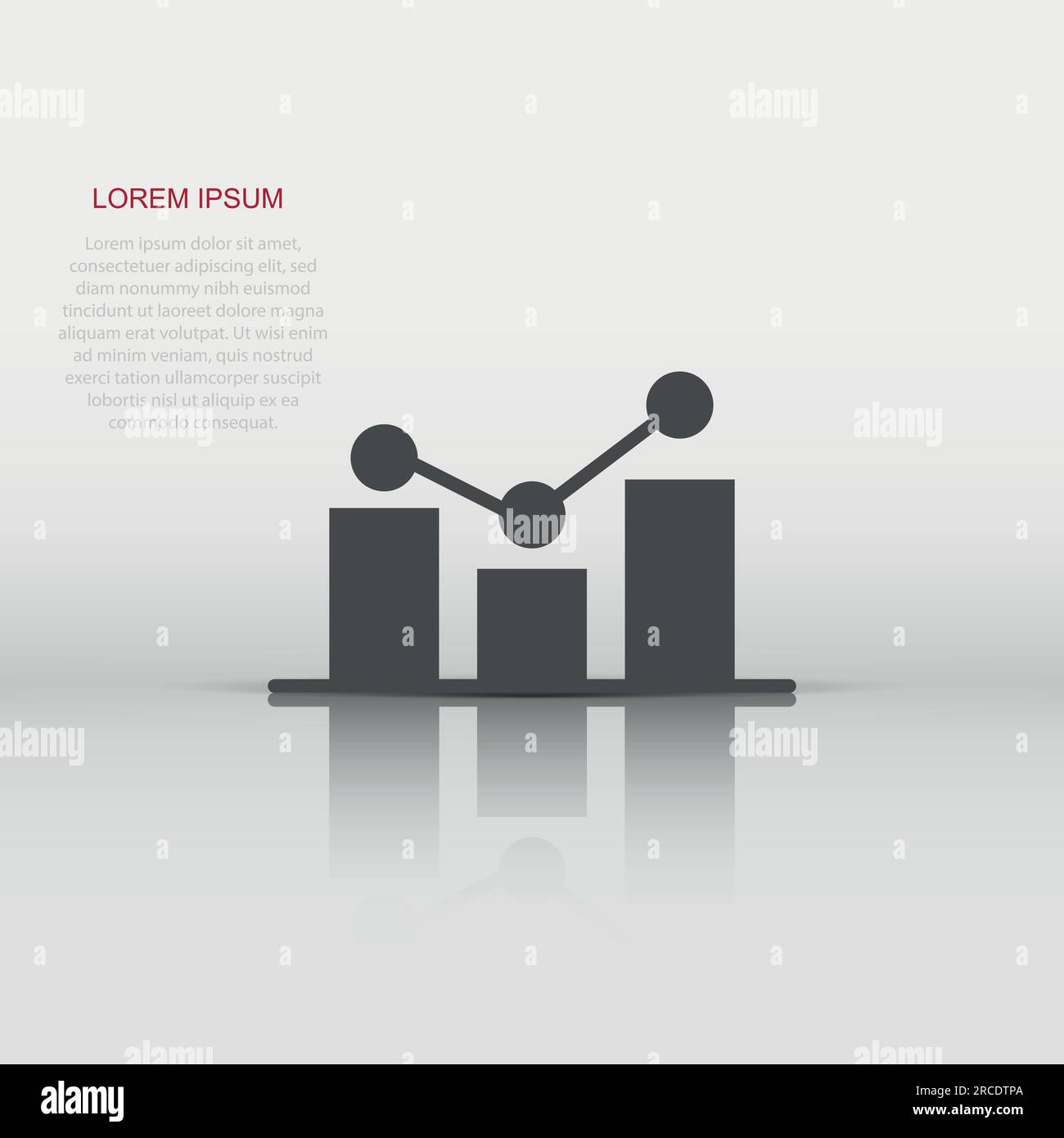 Growing bar graph icon in flat style. Increase arrow vector ...