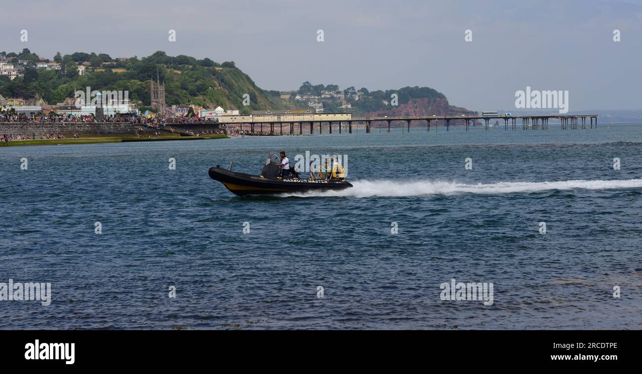 The Harbour Master's boat entering the Teign estuary during the ...
