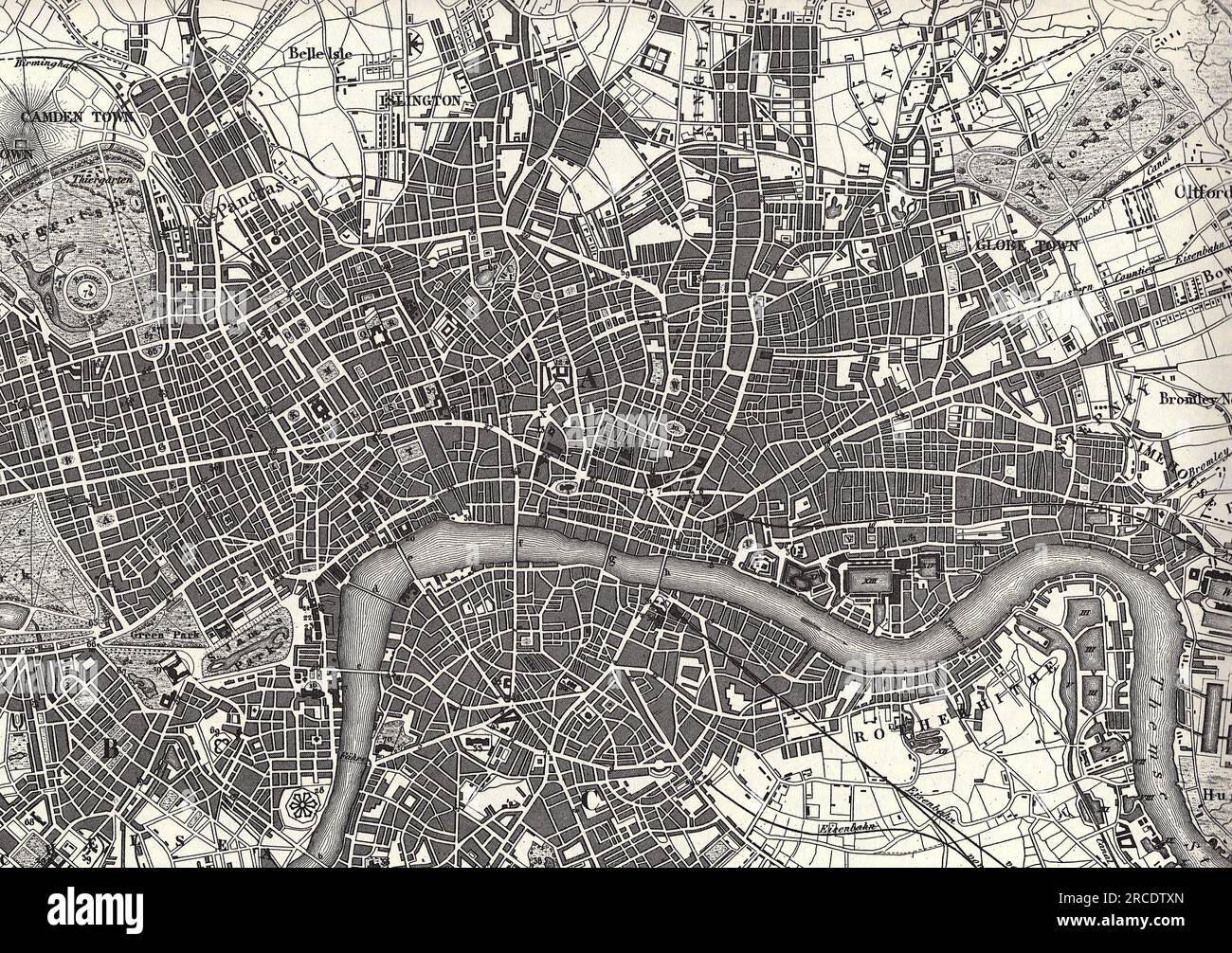 London map black and white hi-res stock photography and images - Alamy