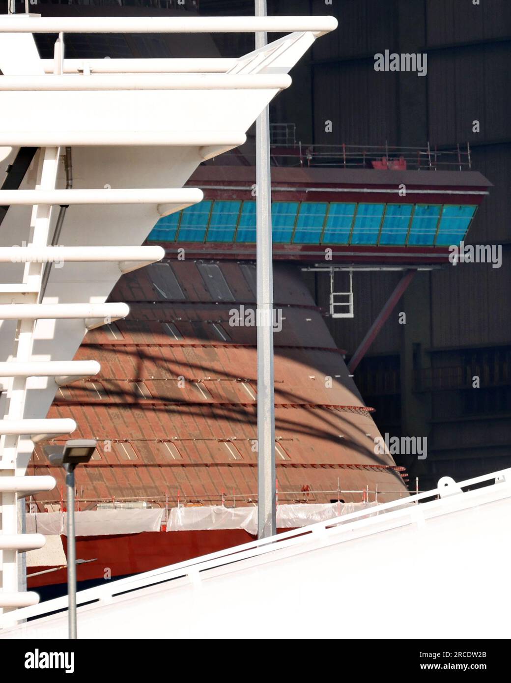 Wismar, Germany. 14th July, 2023. The dock door of the shipbuilding ...