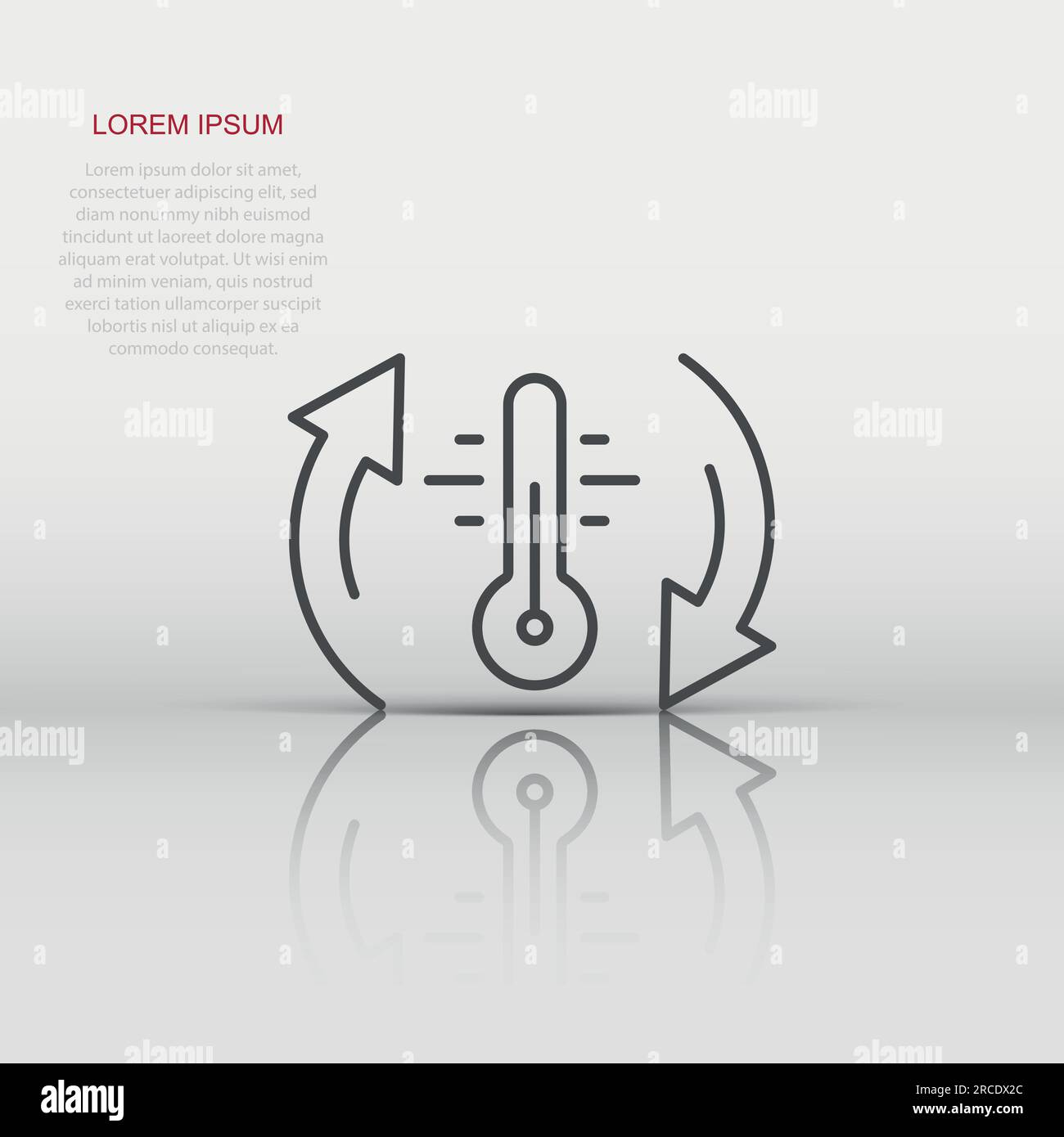 Thermometer climate control icon in flat style. Meteorology balance ...