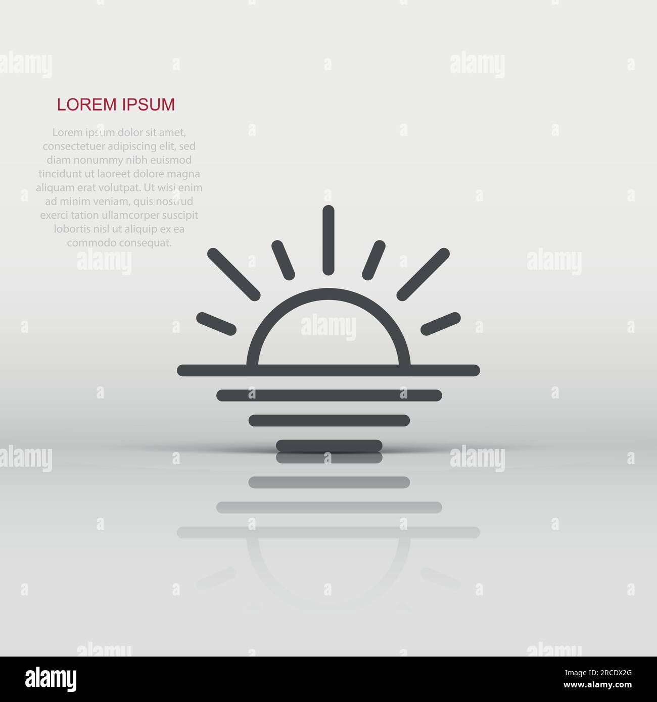 Sun icon in flat style. Sunlight sign vector illustration on white ...