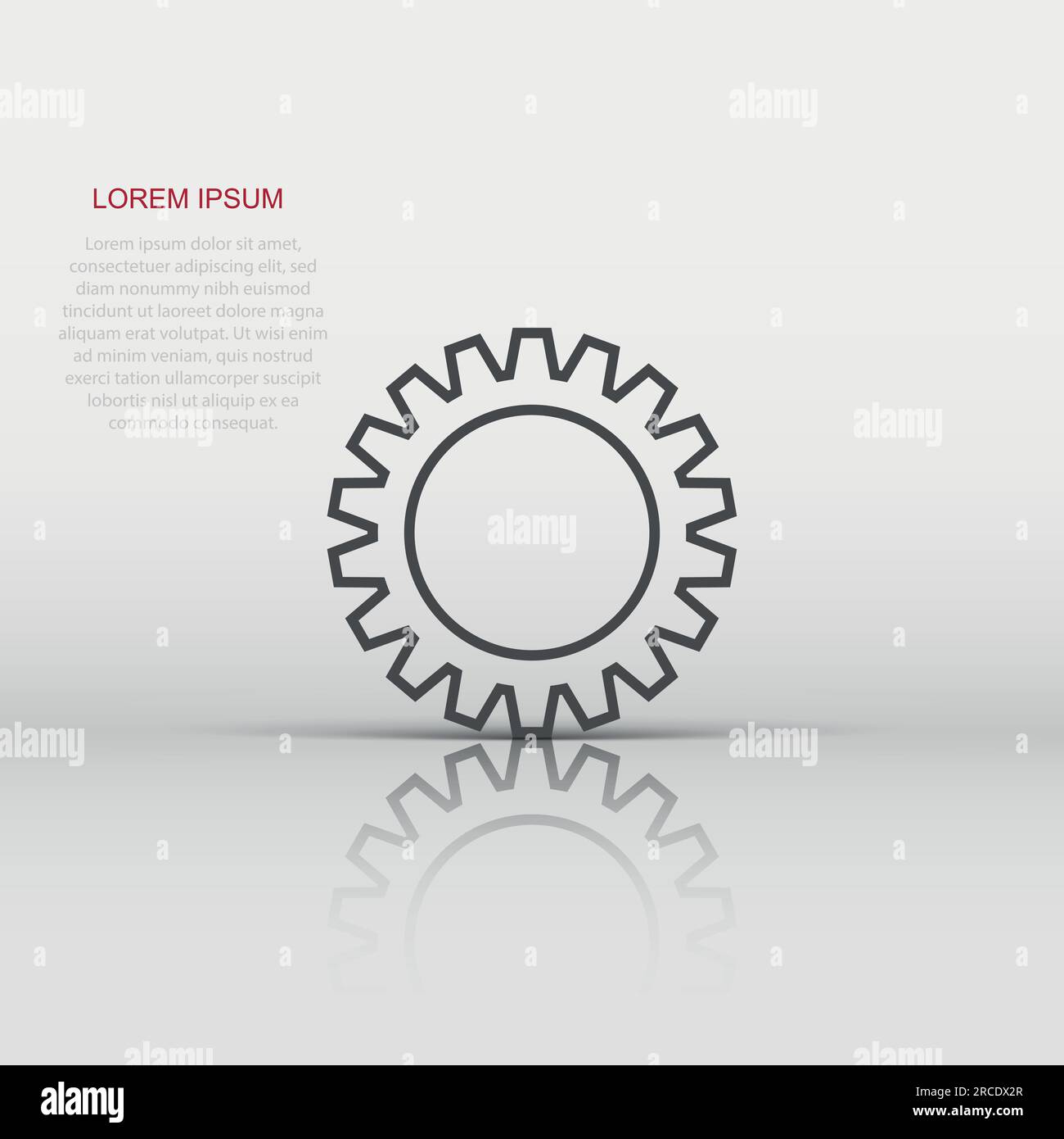 Gear vector icon in flat style. Cog wheel illustration on white ...
