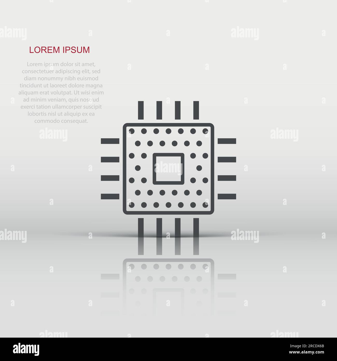 Computer cpu icon in flat style. Circuit board vector illustration on ...