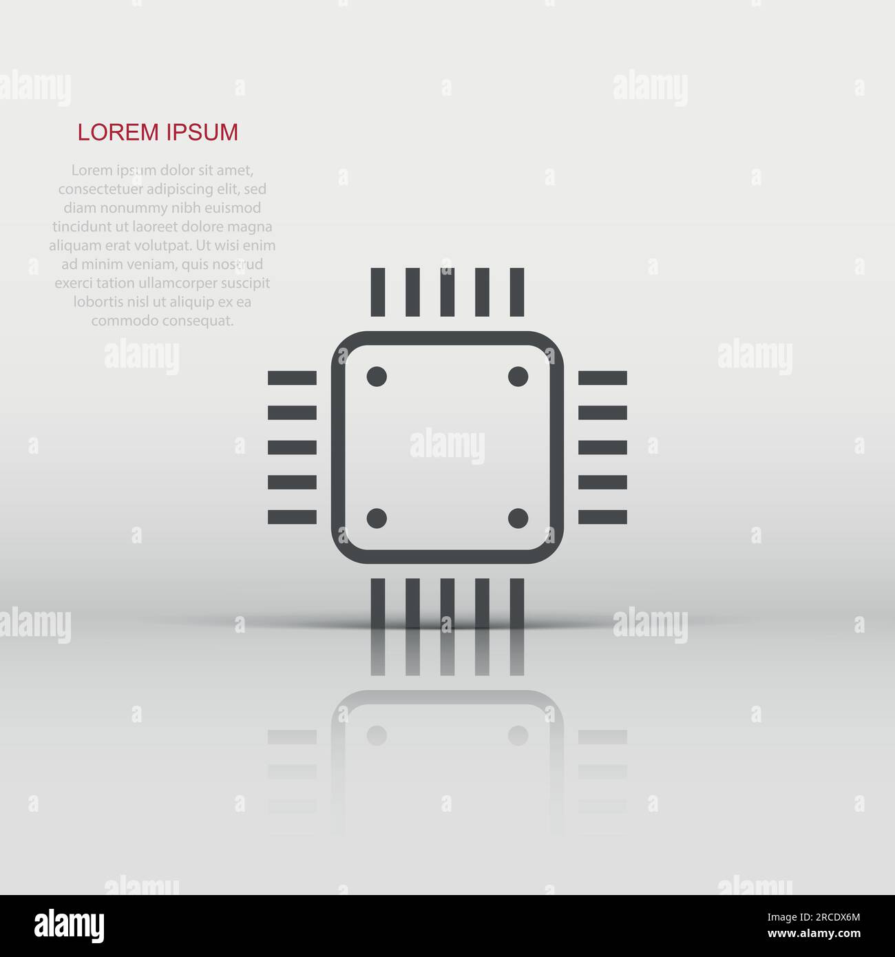 Computer cpu icon in flat style. Circuit board vector illustration on ...