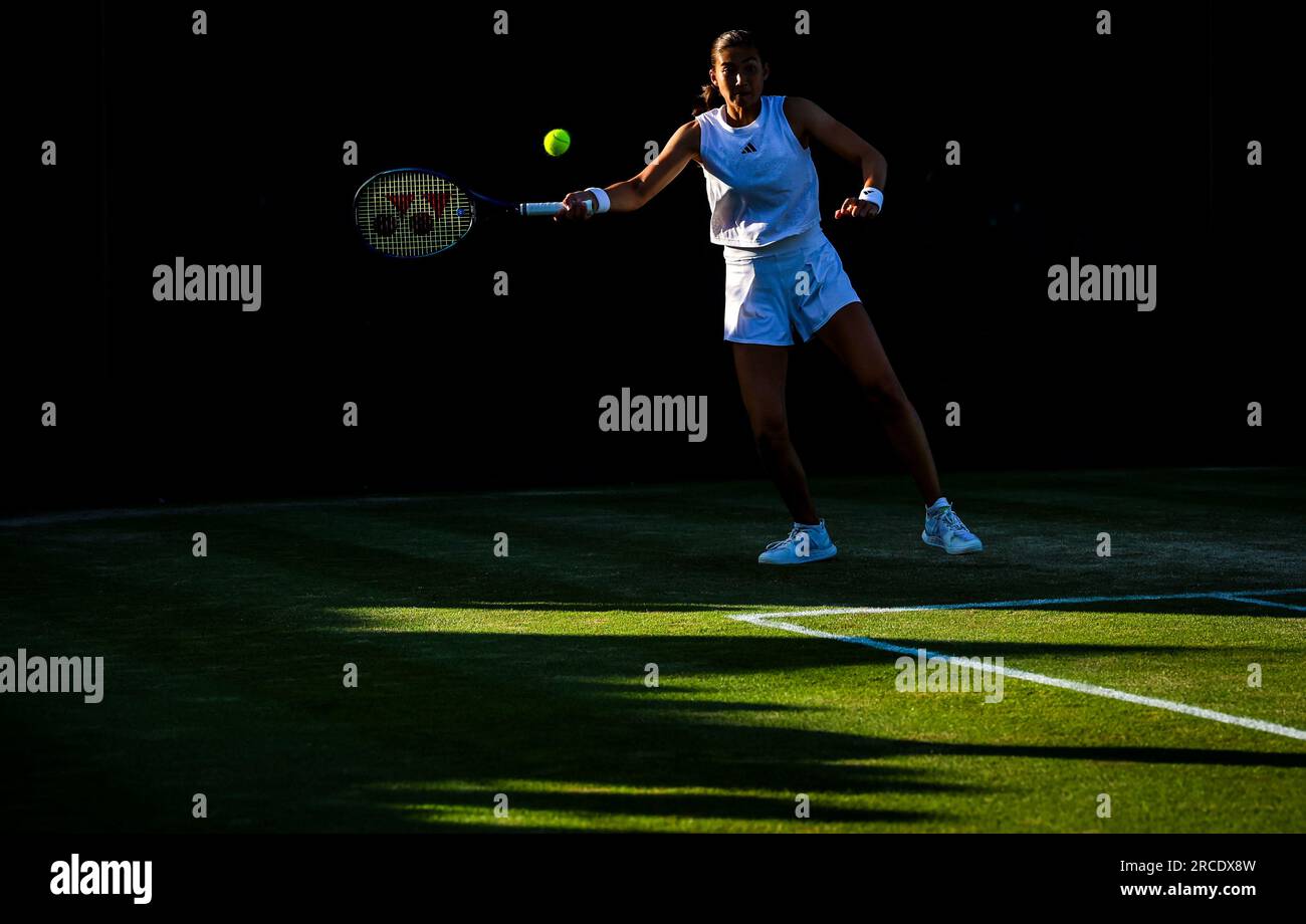 Alanis Hamilton in action during her doubles match with Tatum Evans ...