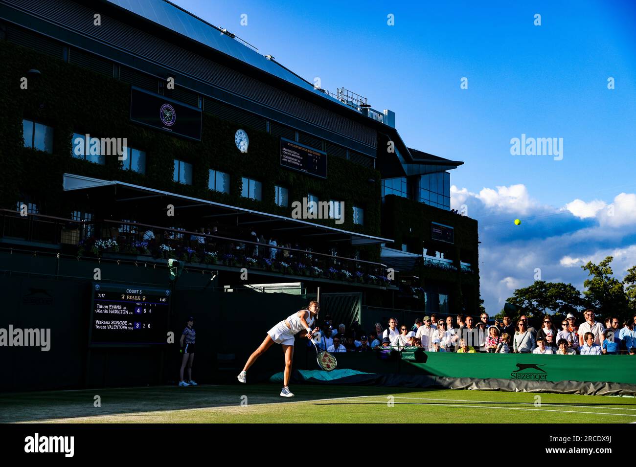 Alanis Hamilton in action during her doubles match with Tatum Evans ...