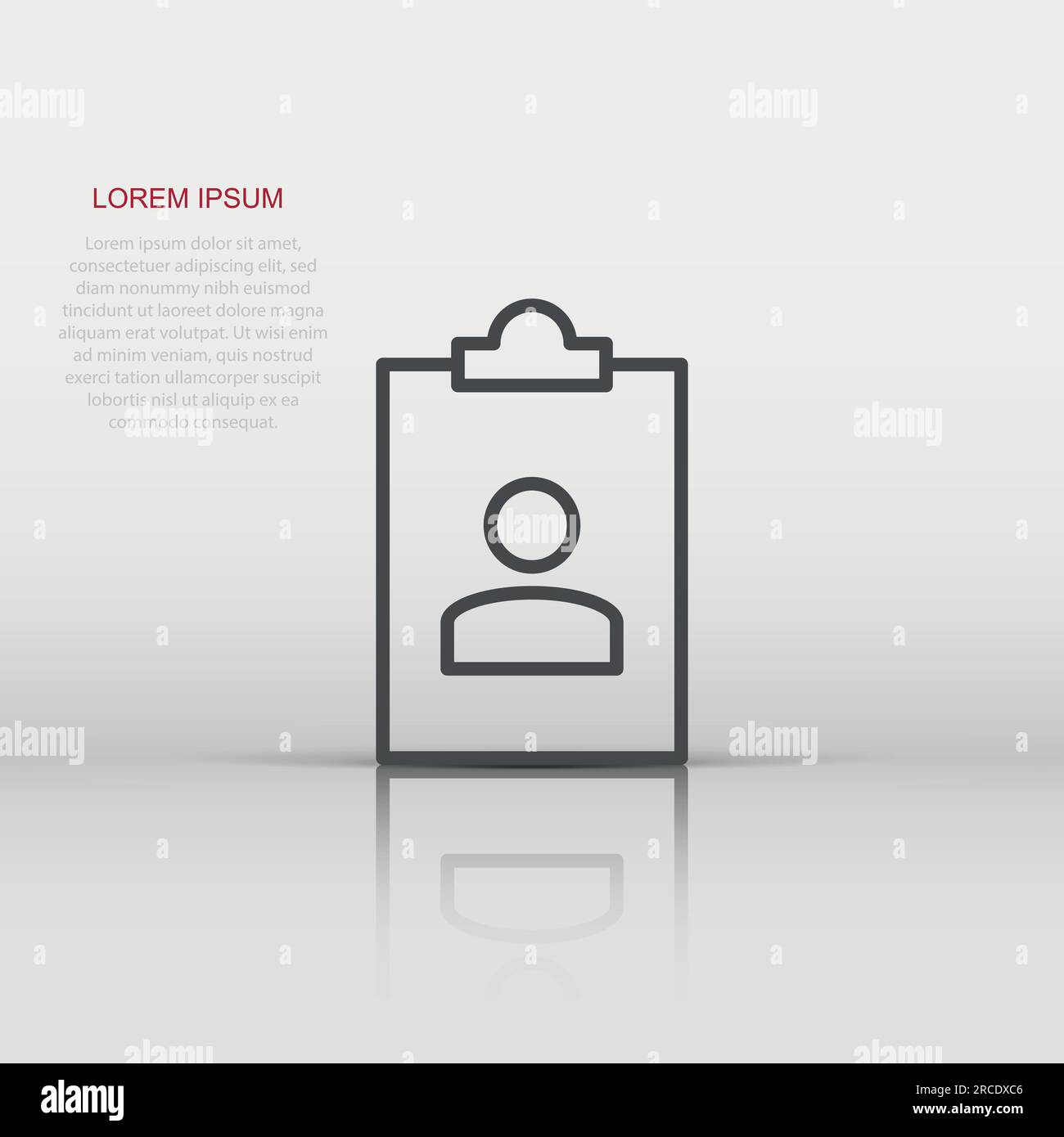 Id card icon in flat style. Identity tag vector illustration on white ...