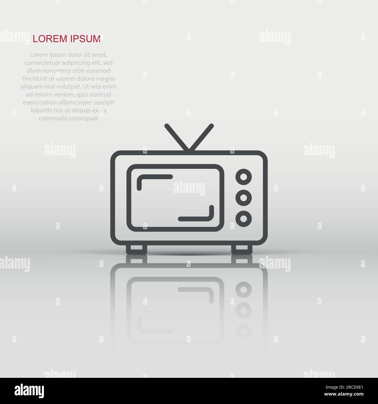 Retro tv screen vector icon in flat style. Old television illustration ...