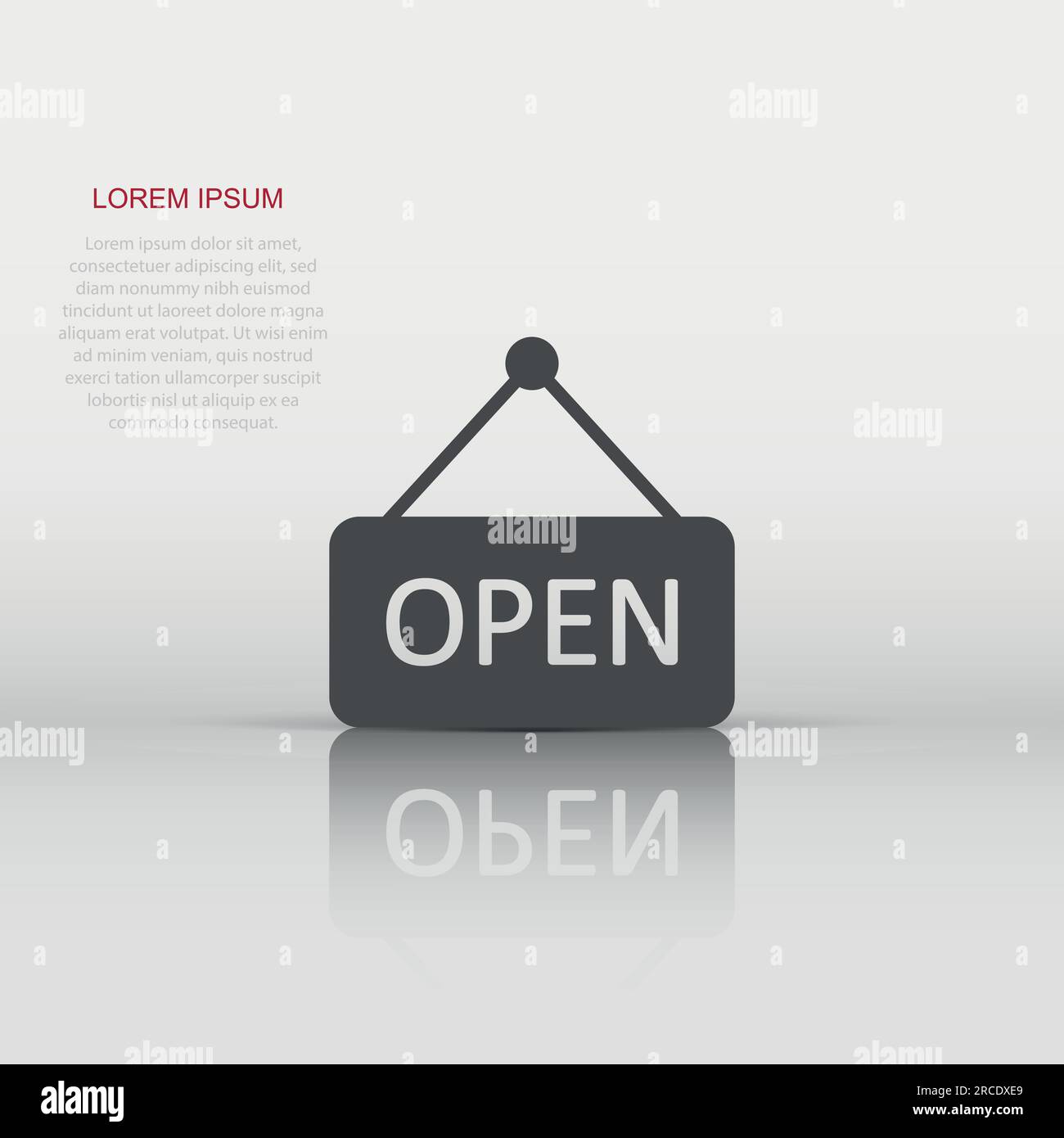 Open sign icon in flat style. Accessibility vector illustration on ...