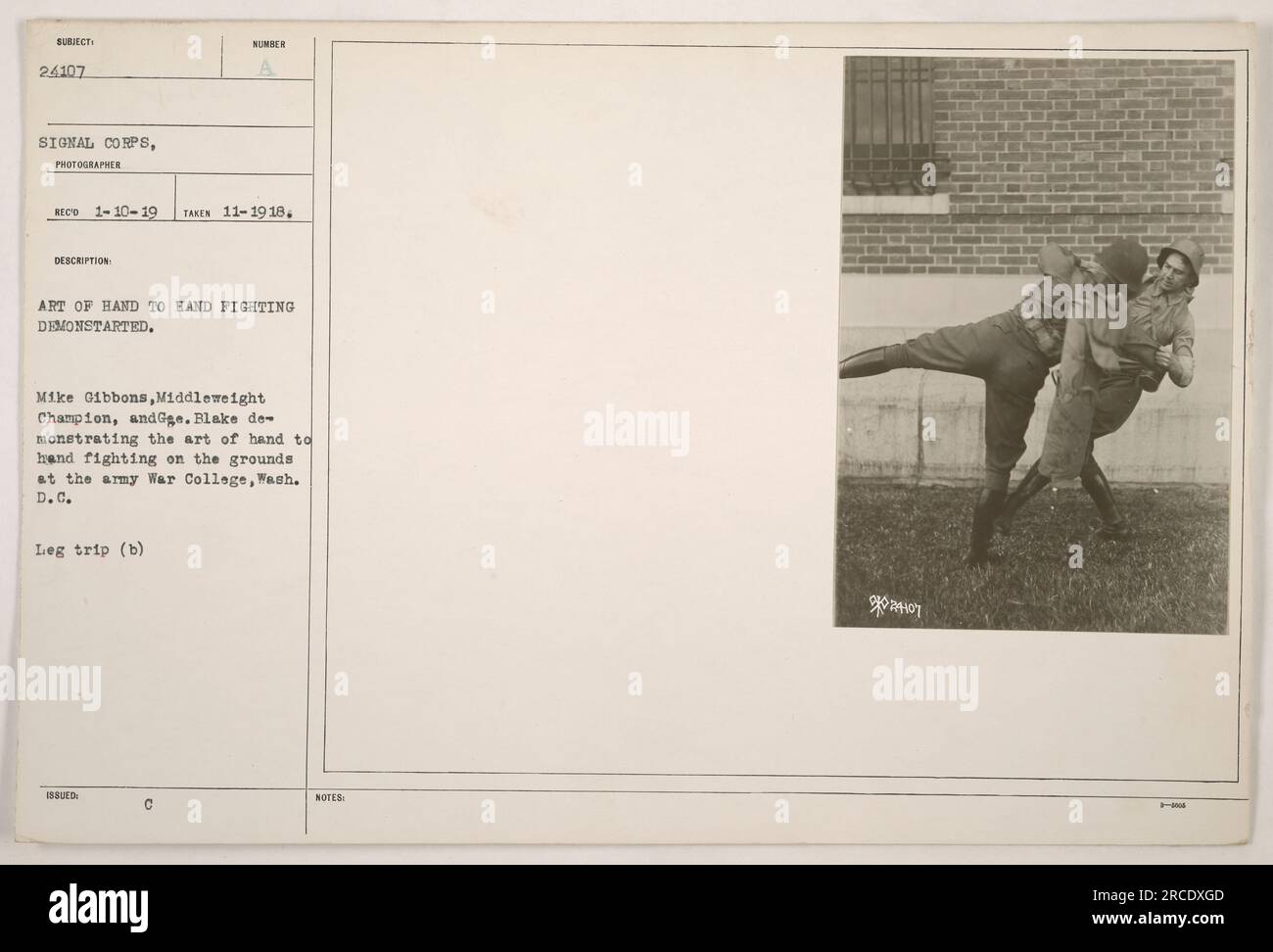 Mike Gibbons, Middleweight Champion, and @ge. Blake demonstrating hand ...